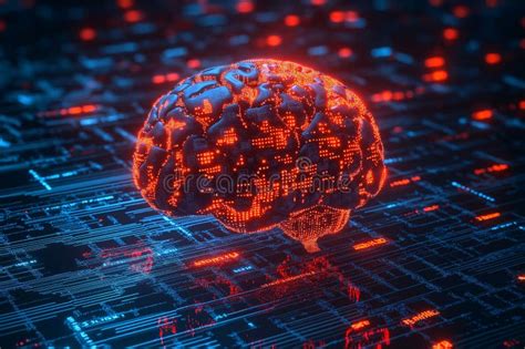A Realistic Artificial Intelligence Ai Brain Made From Digital