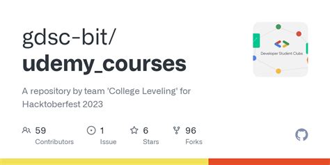 Github Gdsc Bitudemycourses A Repository By Team College Leveling For Hacktoberfest 2023