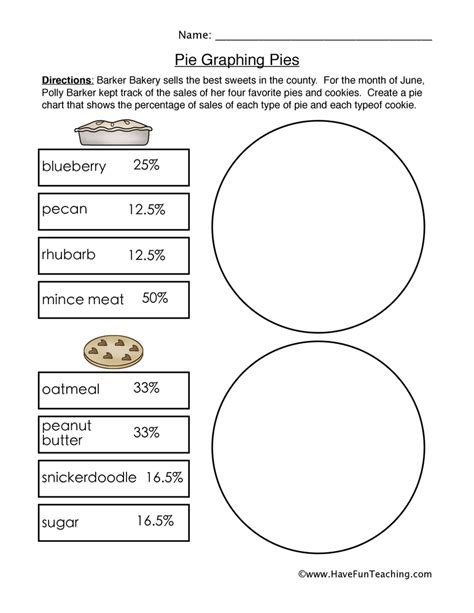 pie graphing pies worksheet by teach simple