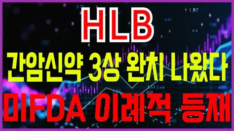 Hlb Hlb주가 Hlb주가전망 Hlb Hlb주가 Hlb주가전망 Hlb목표가 상한가 급등주 단타 간암신약 3상 완치
