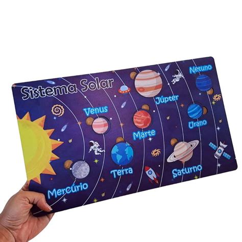Quebra Cabeça Infantil Sistema Solar mdf Colorido Planetas Elo7