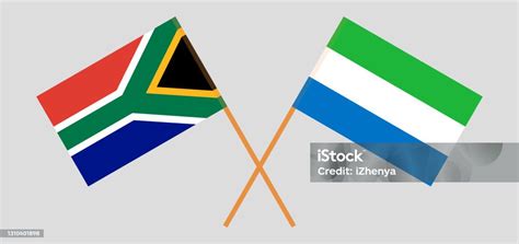 Vetores De Bandeiras Cruzadas Da República Da África Do Sul E Serra