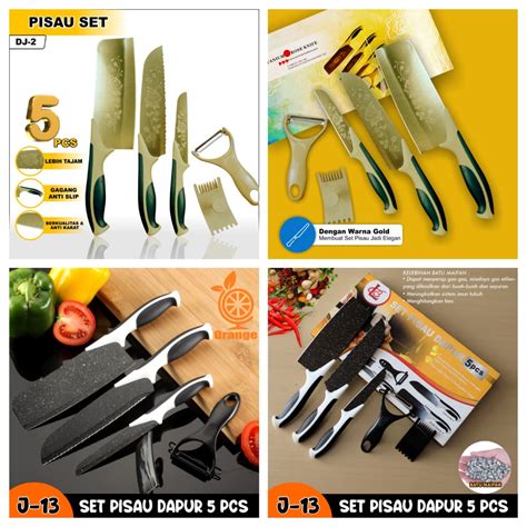Jual Pisau Batu Maifan Pisau Set 5in1 Set Dapur Lengkap Lapakwallpaper