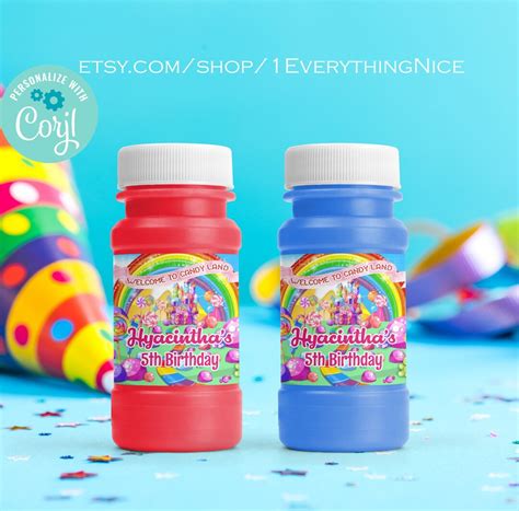 4oz And 2oz Candy Land Editable Digital Instant Download Candyland Theme