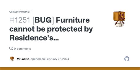 Bug Furniture Cannot Be Protected By Residences Permissions · Issue