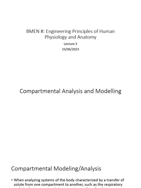 Lecture 3 Compartmental Analysis Pdf Diffusion Equations