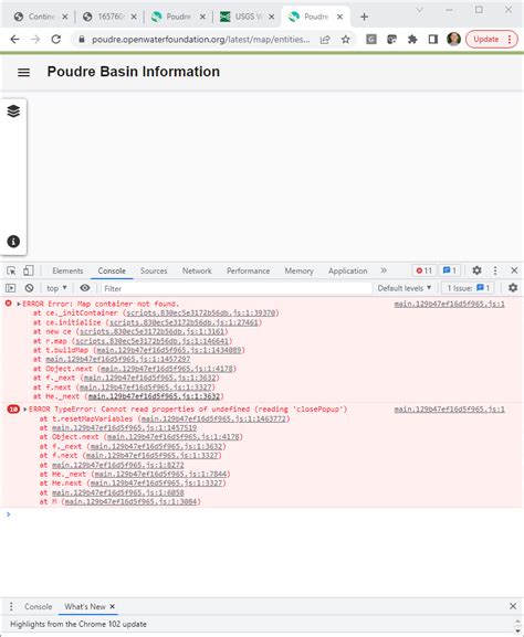 map does not open unless page is refreshed · issue 61 · openwaterfoundation owf app dev ng