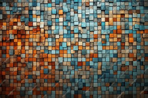 Premium Ai Image Mosaic Tiles Wall Texture
