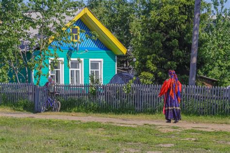 Russia Women In A Bright National Costume A Holiday In The Heartland