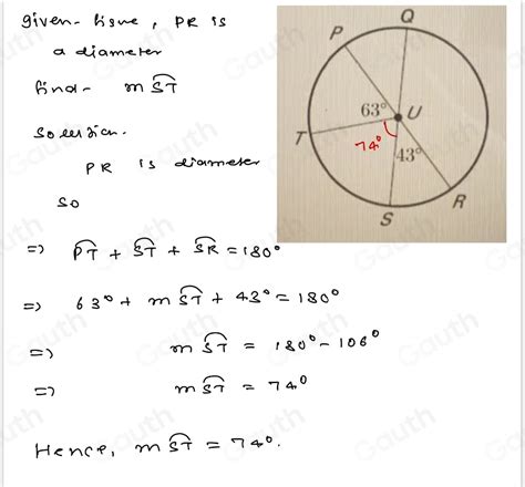 Solved In The Figure Overline PR And Overline QS Are Diameters Of