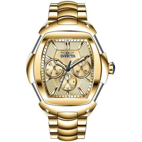 Invicta Womens Watch Vintage Chronograph Gold Tone Dial Steel Brace