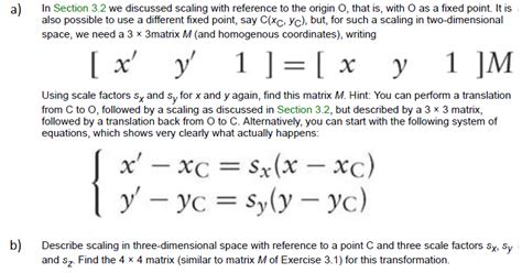 Solved A In Section We Discussed Scaling With Reference Chegg