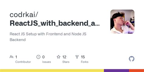 GitHub Codrkai ReactJS With Backend And Frontend React JS Setup With Frontend And Node JS Backend