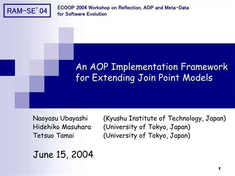 Ppt Evolution Of Join Point Models A Framework For Aop Powerpoint Presentation Id6921886