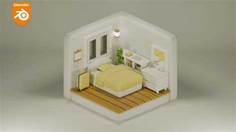 Blender Tutorial 3d Isometric Bedroom Tutorial Youtube