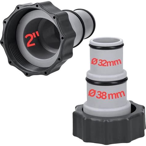 Lot De 2 Adaptateurs A Pour Piscine I 38 Mm Et 32 Mm Sur Filetage