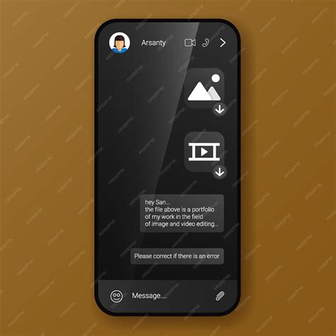 premium vector dark mode black theme user interface chatting messenger