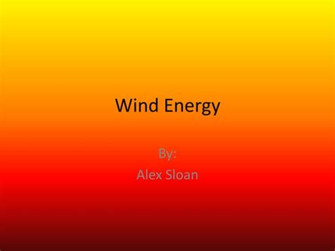 Wind Energy Ppt