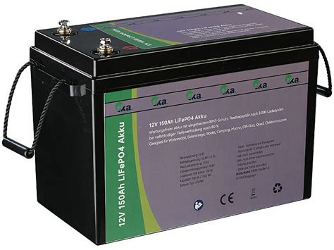 tka Solar Batterie LiFePO4 2er Set LiFePO4 Akkus 12 V 150 Ah 1920Wh BMS für Solaranlagen