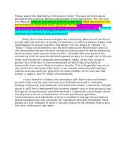 Ted Talk By Emily Quinn Docx Please Watch The Ted Talk By Emily Quinn