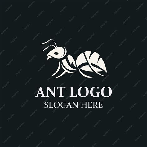 개미 로고 디자인 실루엣 배경 디자인 서식 파일 벡터에 고립 된 동물 개미 프리미엄 벡터