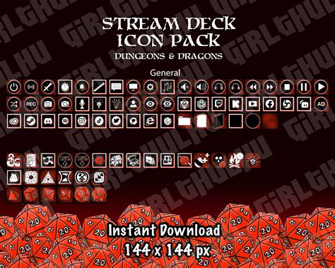 Dungeons And Dragons Stream Deck Icon Pack For Twitch Discord Youtube Streamers Dnd Dungeons