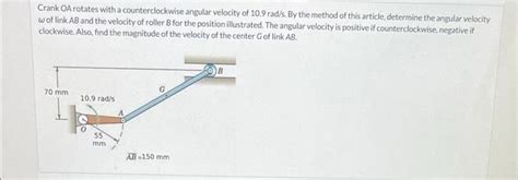 Solved Crank OA Rotates With A Counterclockwise Angular Chegg