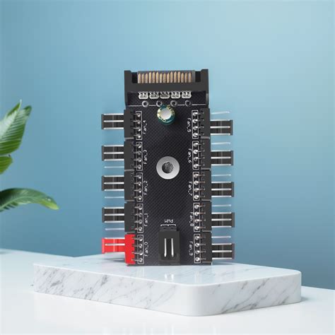 Keepdreaming Chassis Fan Hub 1 To 10 Way Splitter Hub Sata Powered 4 Pin Pwm Fan Hub Cooler
