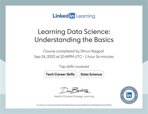 Learned Data Science With Linkedin Dhruv Nagpal Posted On The Topic