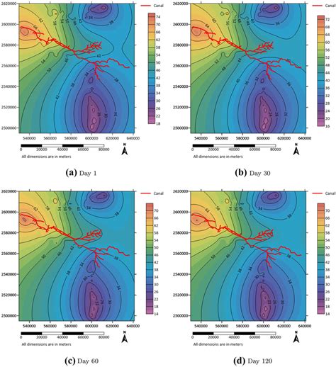 Contour Map Of Groundwater Hydraulic Head For Year 2012 At The End Of A Download Scientific