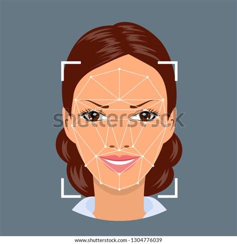 Face Recognition Biometric Security System Vector Stock Vector Royalty Free 1304776039