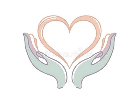 Minimalist Kindness Symbol With Pastel Colors Stock Illustration