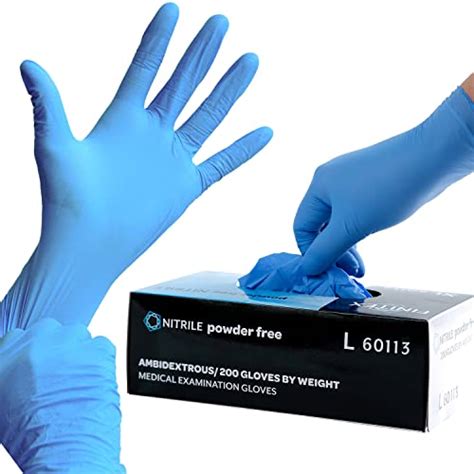 Finitex Blue Disposable Nitrile Exam Gloves 200 Pcsbox 35mil Rubber