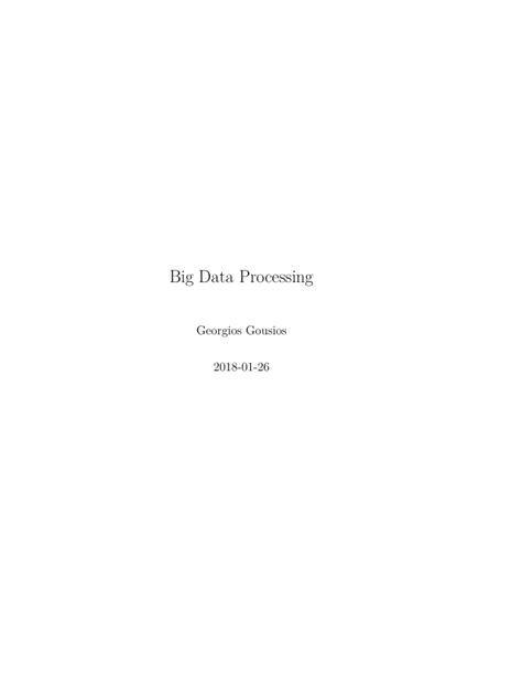 Big Data Processing Coursebook