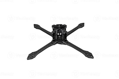 Modern Fpv Drone On A White Background Four Engine Aircraft On The