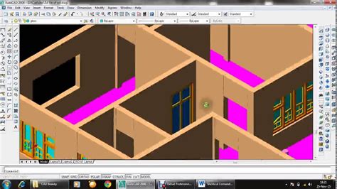 Autocad Lec 3b 3d Door And Windows Design Youtube