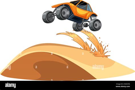 Dune Buggy Jumping Over Sandy Hill Stock Vector Image And Art Alamy