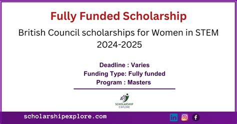 British Council Scholarships For Women In Stem 2024 2025 · Scholarship