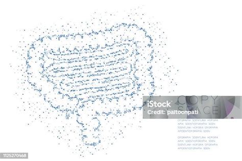 내장 모양 추상적인 기하학적 원형 도트 픽셀 패턴 의료 과학 기관 개념 디자인 블루 컬러 그림 복사 공간 벡터 Eps 10와 흰색 배경에 고립 건축에 대한 스톡 벡터 아트