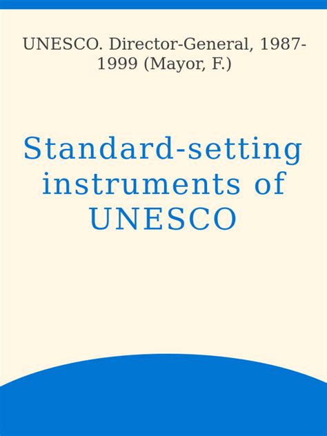 Standard Setting Instruments Of Unesco