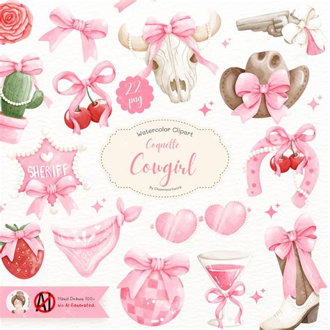 Coquette Cowgirl Clipart Pink Cowgirl Pngcowgirl Aesthetic Coquette