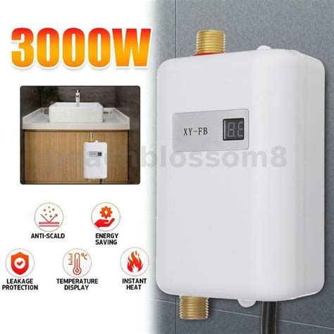 3000w Electric Tankless Instant Hot Water Heater Shower Kitchen Tap