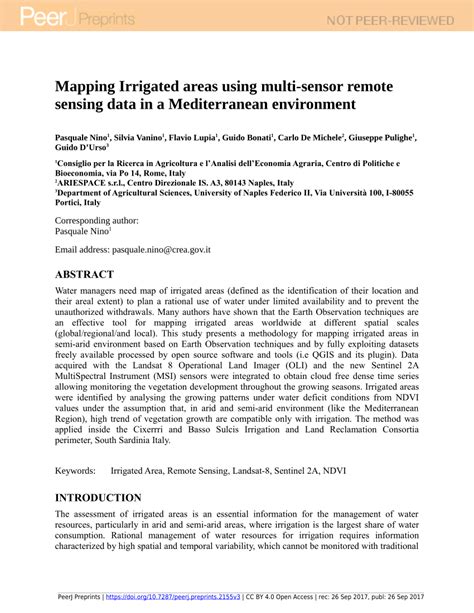 Pdf Mapping Irrigated Areas Using Multi Sensor Remote Sensing Data In