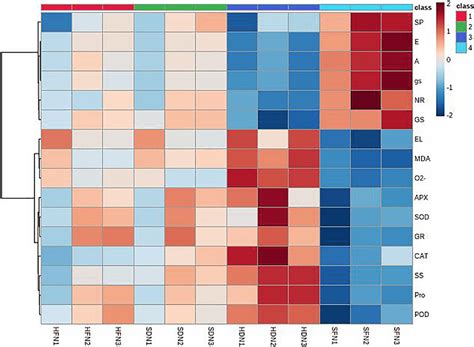 Cumulative Heatmap Of Physiological And Biochemical Parameters Under
