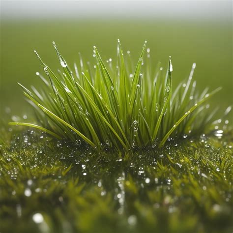Premium Ai Image Wet Grass In Rain