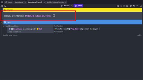Link Events Gdevelop Documentation