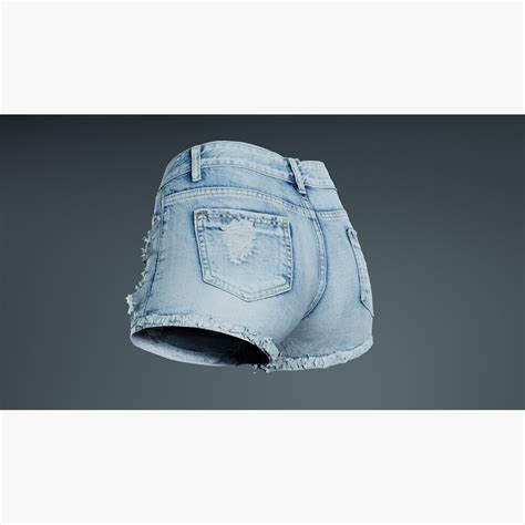 Tiger Mini Jeans Shorts 3d Model Download Trousers On