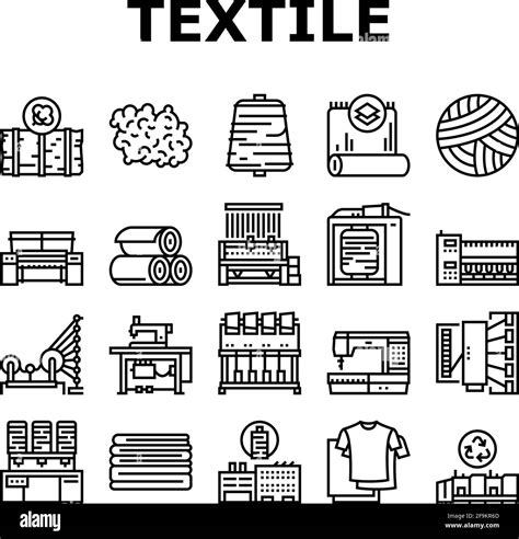 Textile Production Collection Icons Set Vector Stock Vector Image And Art