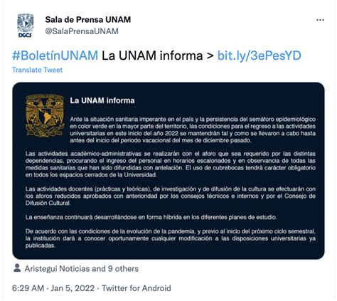 UNAM continuará con las clases en sistema híbrido ante persistencia del semáforo verde en CDMX