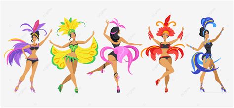 Samba Female Dancer Set Fiesta Woman Parade Png And Vector With